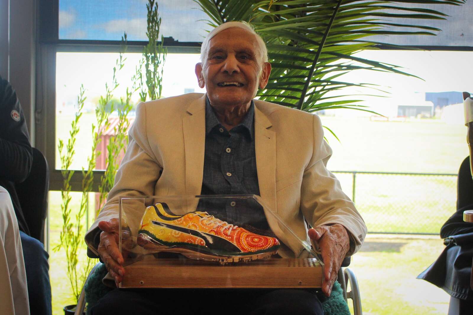 Fresh kicks for a champion sprinter: Uncle George Nelson honoured ...