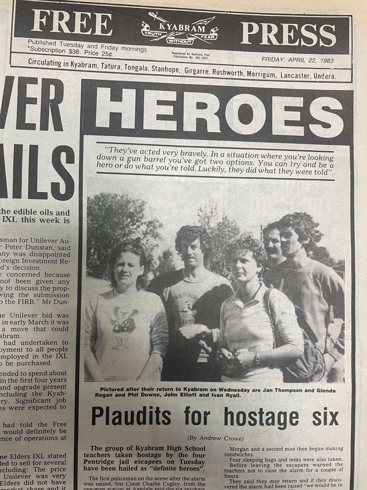 Vivid memories for the ‘hostage six’ | Kyabram Free Press