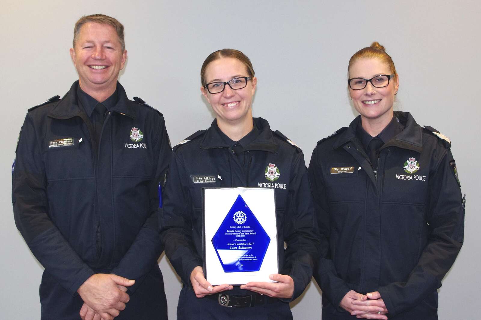 Benalla police officers honoured by Rotary | Cobram Courier