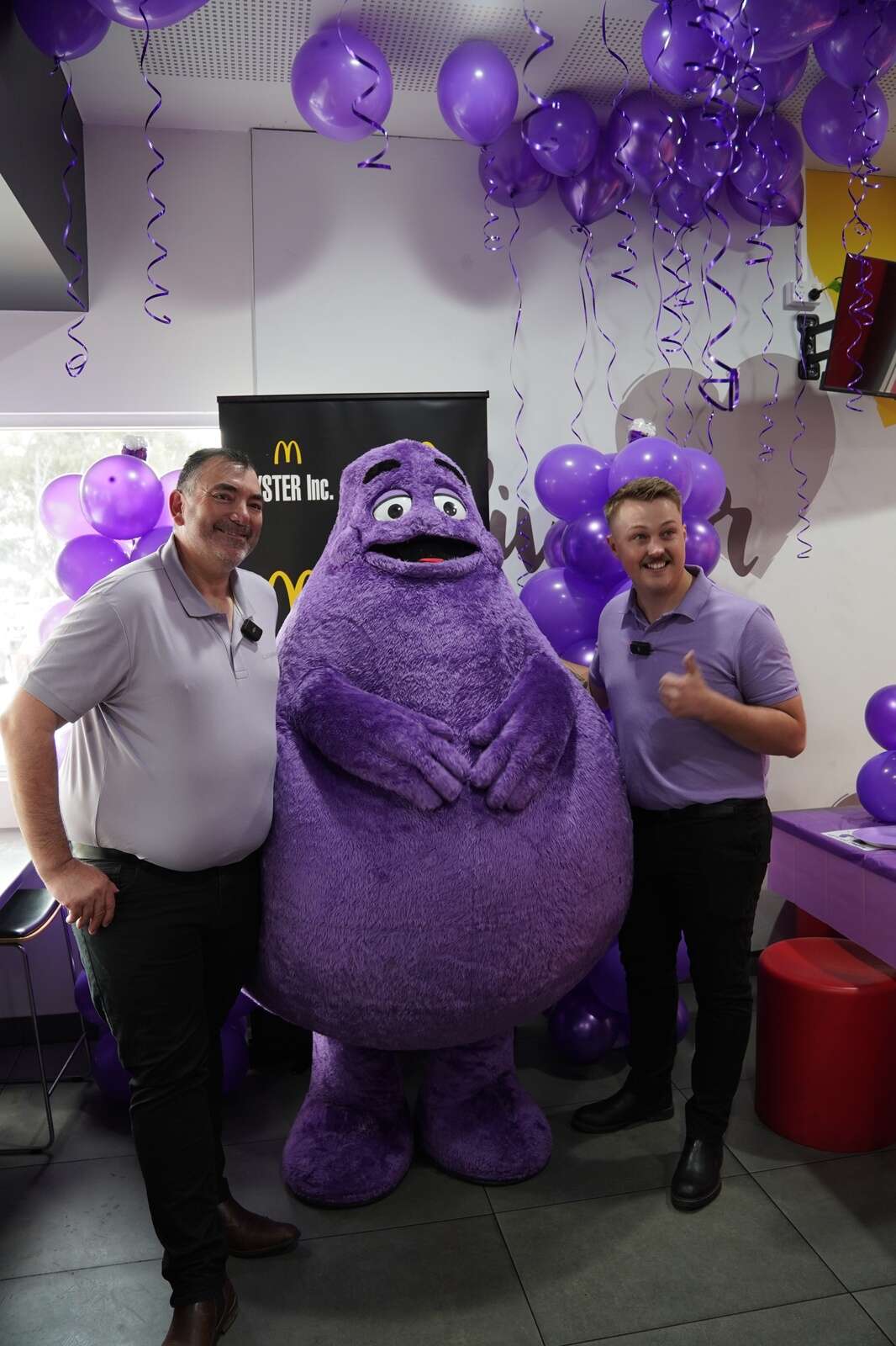 Grimace visits Shepparton Macca’s | Dairy News Australia