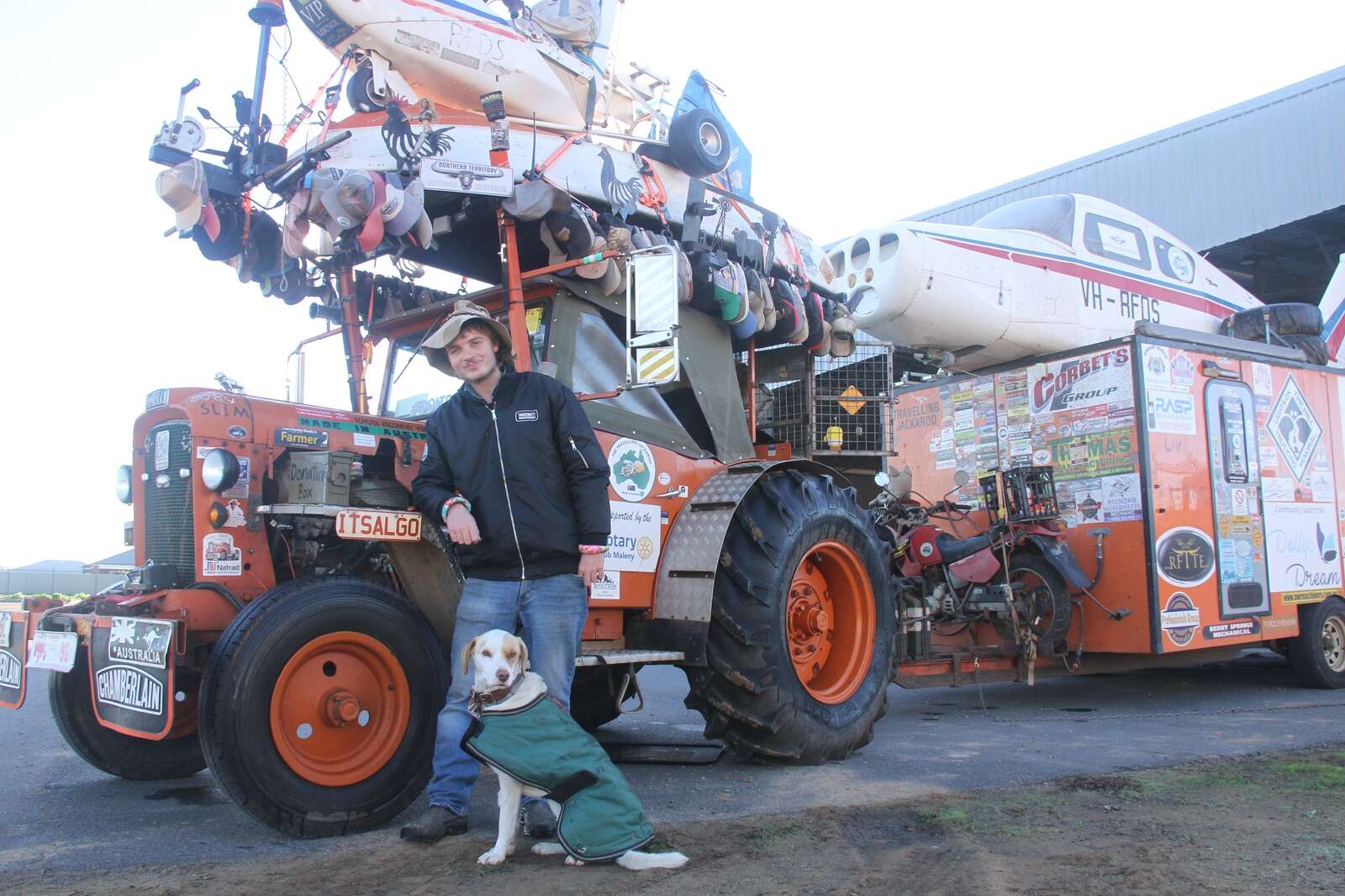 Travelling Jackaroo swings past in his tractor named Slim | Shepparton News