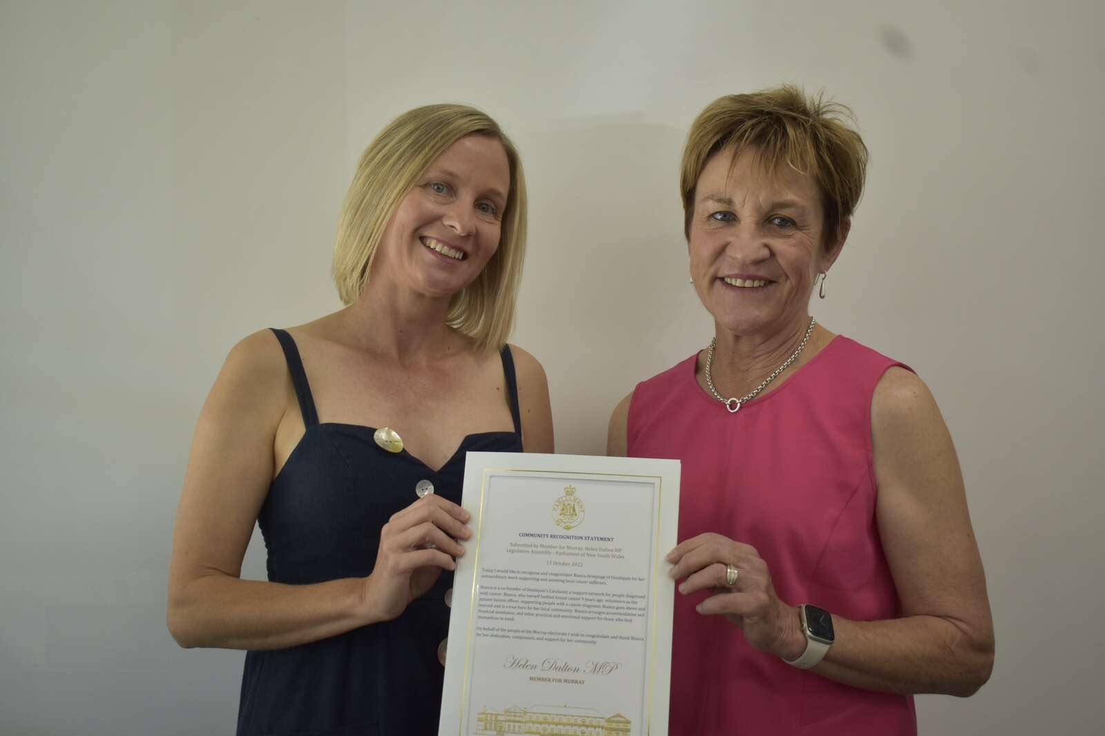 Bianca’s recognised for community work | Seymour Telegraph